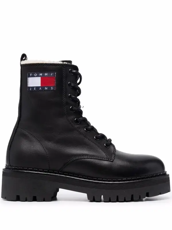 Tommy Hilfiger Logo Flag Lace-up Boots