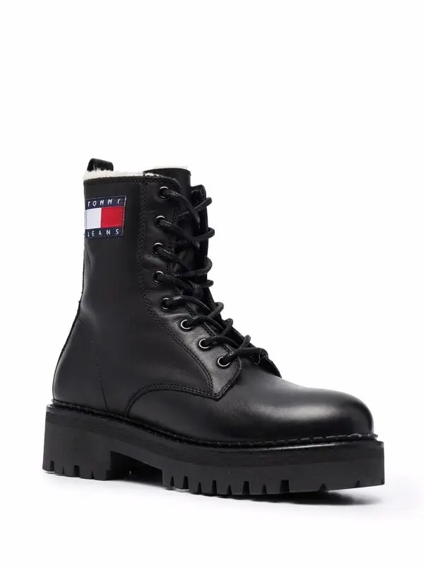 Tommy Hilfiger Logo Flag Lace-up Boots