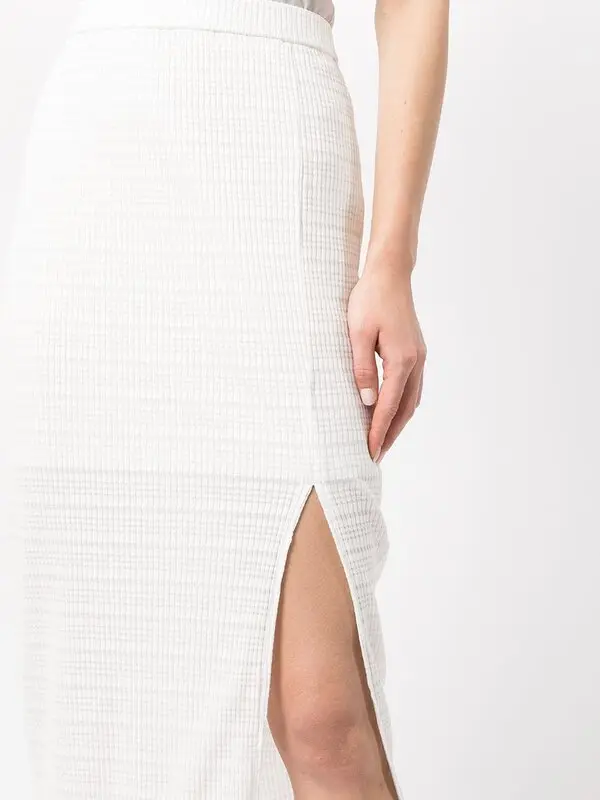 GOODIOUS Ribbed Knit Maxi Skirt