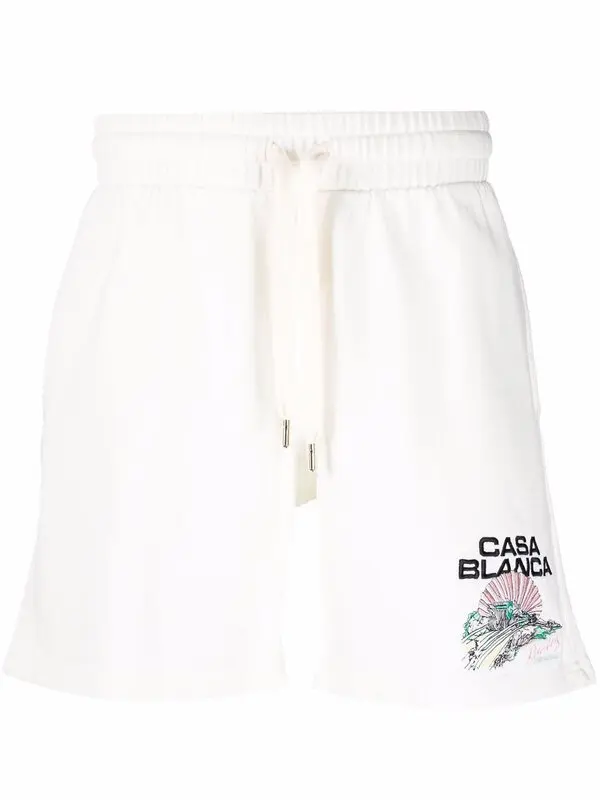 Casablanca Embroidered Logo Sweat Shorts
