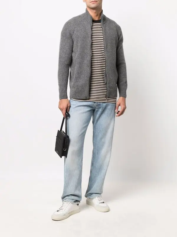 DRUMOHR Zipped-up Knit Cardigan - Grey