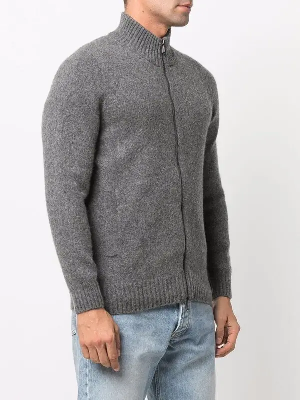 DRUMOHR Zipped-up Knit Cardigan - Grey