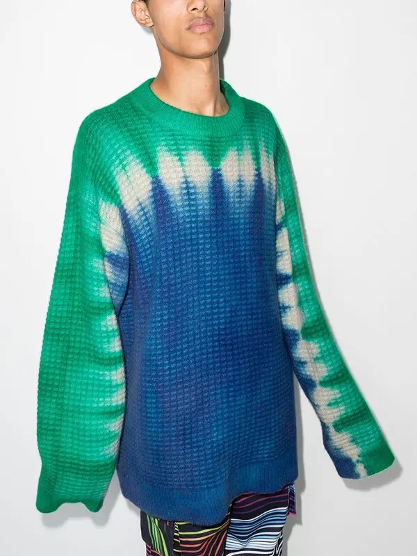 THE ELDER STATESMAN Daybreak Tie-dye Waffle Jumper