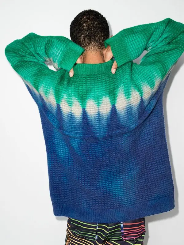 THE ELDER STATESMAN Daybreak Tie-dye Waffle Jumper