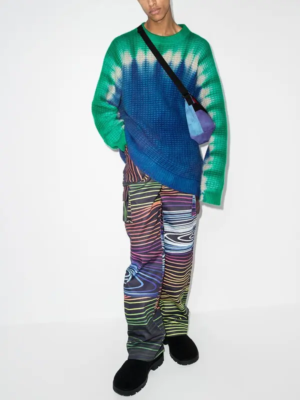 THE ELDER STATESMAN Daybreak Tie-dye Waffle Jumper