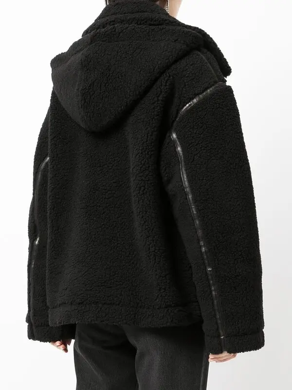 JUUN.J Faux-shearling Biker Overcoat