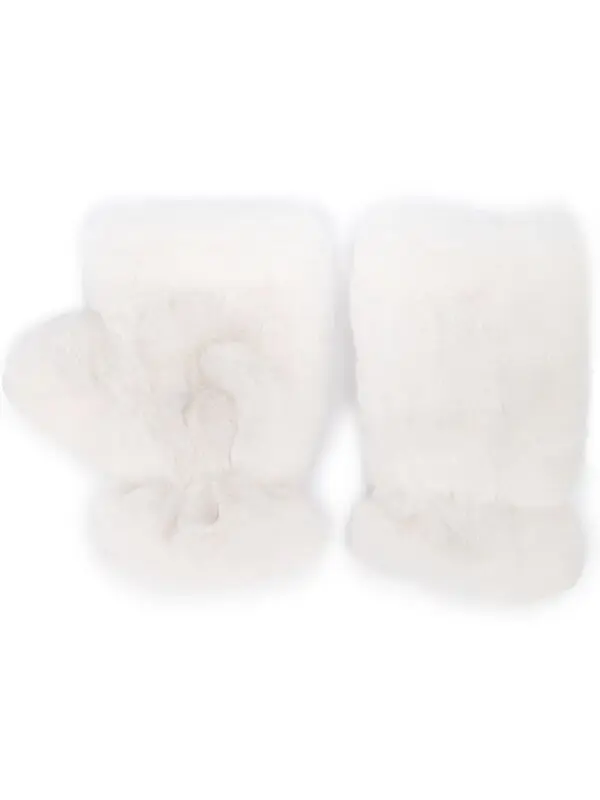 Apparis Faux-fur Gloves - White