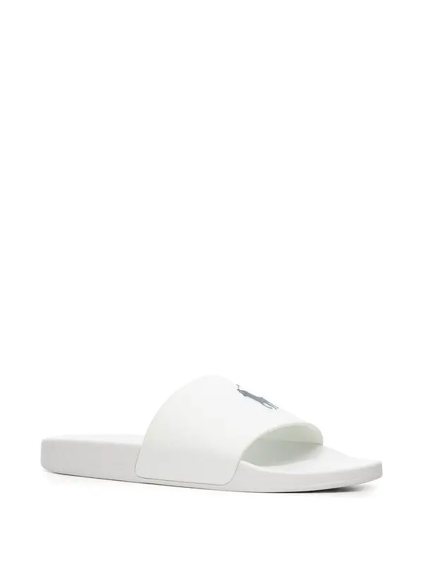 Polo Ralph Lauren Logo-print Slides - White