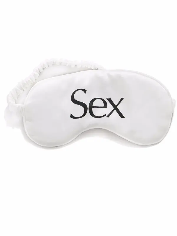 MORE JOY Slogan-print Silk Eye Mask