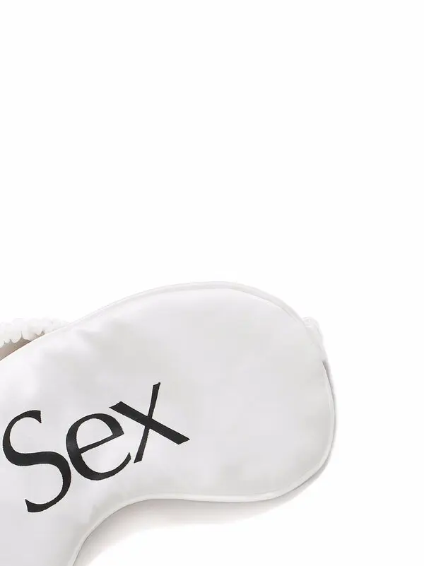 MORE JOY Slogan-print Silk Eye Mask