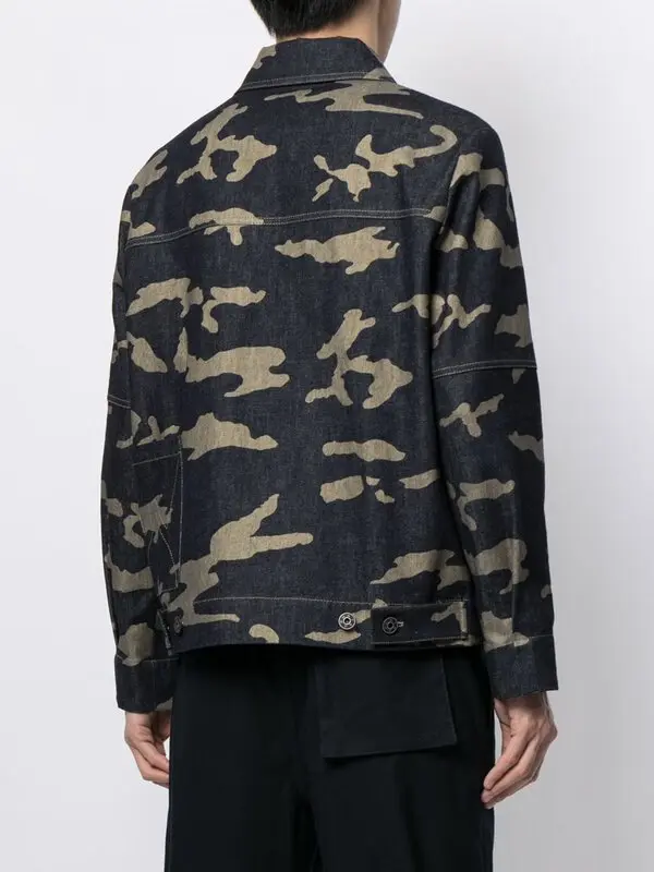 PORTS V Camouflage Print Denim Jacket