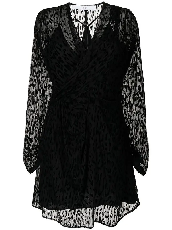IRO PARIS Animal-print Silk Wrap Dress