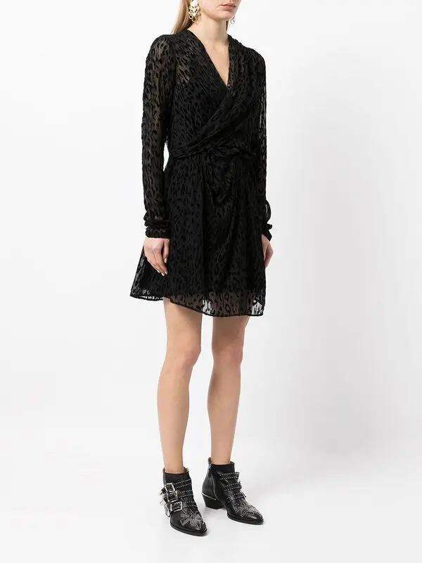 IRO PARIS Animal-print Silk Wrap Dress