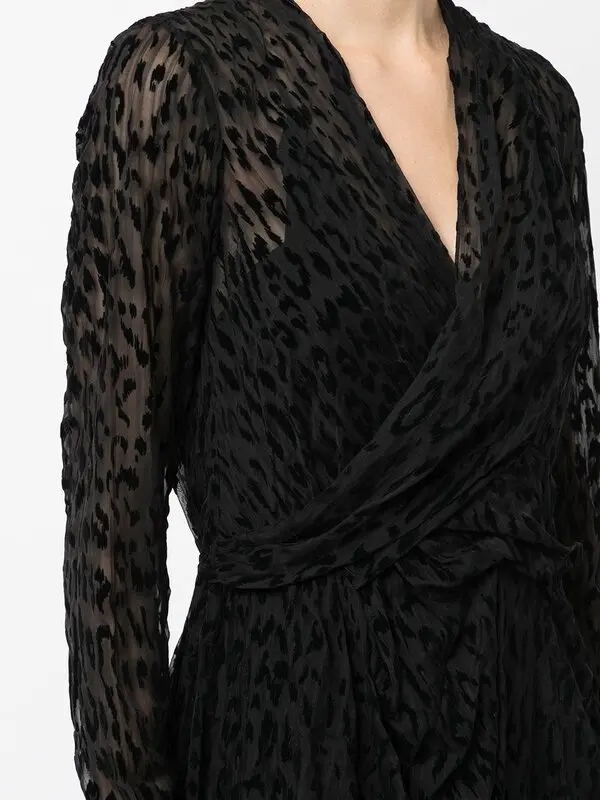 IRO PARIS Animal-print Silk Wrap Dress