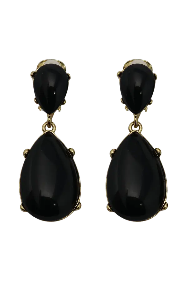 KENNETH JAY LANE Resin Teardrop Clip-on Earrings - Black