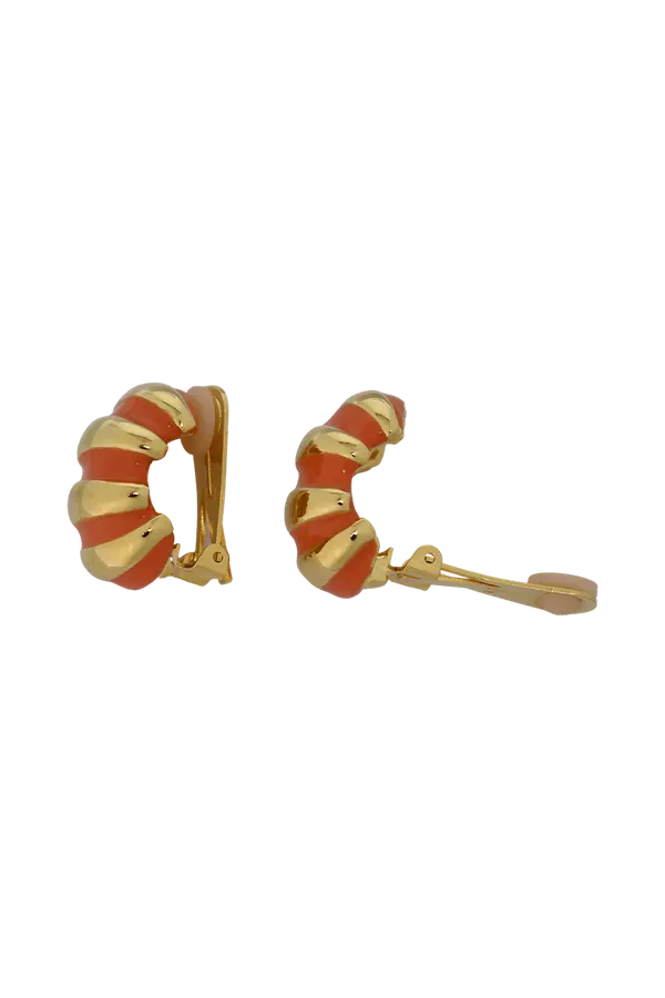 KENNETH JAY LANE Enamel Shrimp Clip Earrings