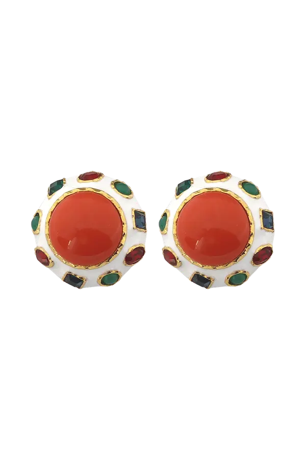 KENNETH JAY LANE Gemstone And Earrings - Coral