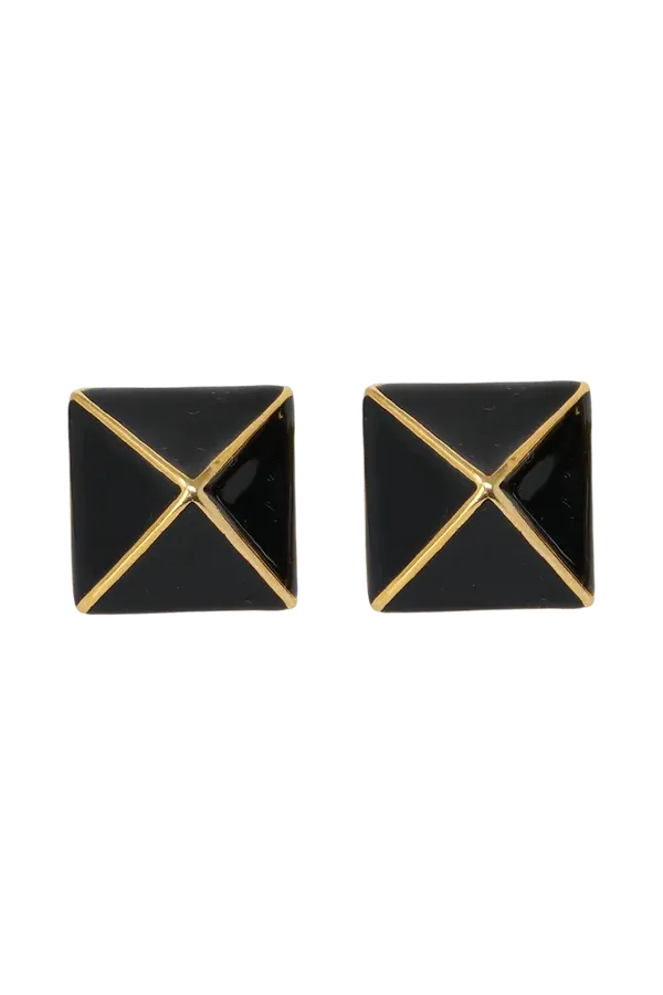 KENNETH JAY LANE Polished Pyramid Earrings - Gold