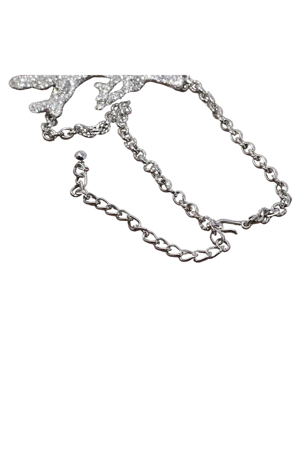 KENNETH JAY LANE Rhodium-plated Rhinestone Branch Chain Necklace