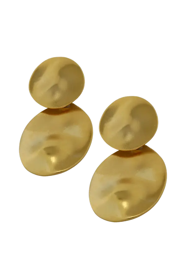 KENNETH JAY LANE Satin Dimpled Disc Drop Earrings - Gold
