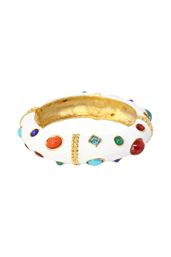 KENNETH JAY LANE Enamel Bangle - White