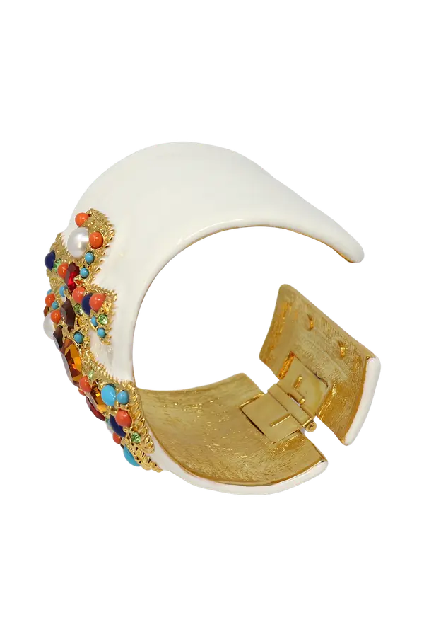 KENNETH JAY LANE Enamel Gemstone Cuff