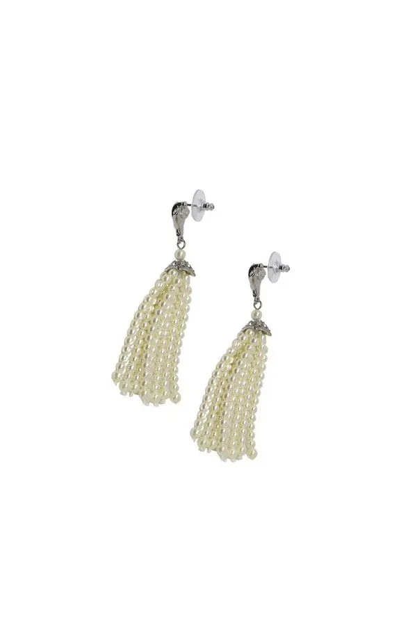 KENNETH JAY LANE Pearl Tassel Drop Earrings - Natural