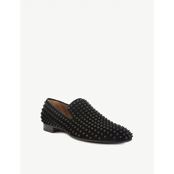 Christian Louboutin Dandelion Spikes Flat Loafers - Black/Black