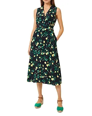 HOBBS LONDON Carina Lemon Print Shirt Dress