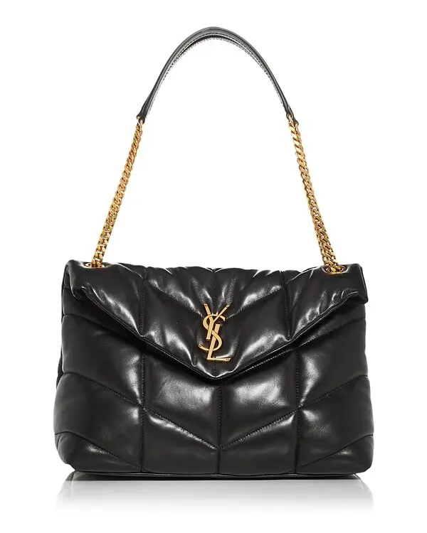 Saint Laurent Puffer Shoulder Bag - Black/gold
