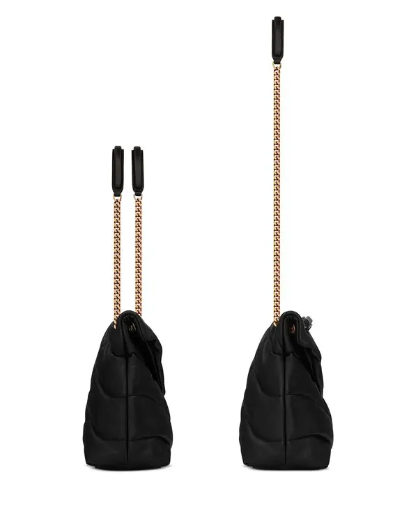 Saint Laurent Puffer Shoulder Bag - Black/gold