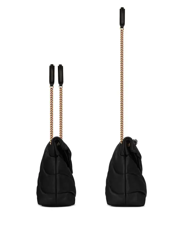 Saint Laurent Puffer Shoulder Bag - Black/gold