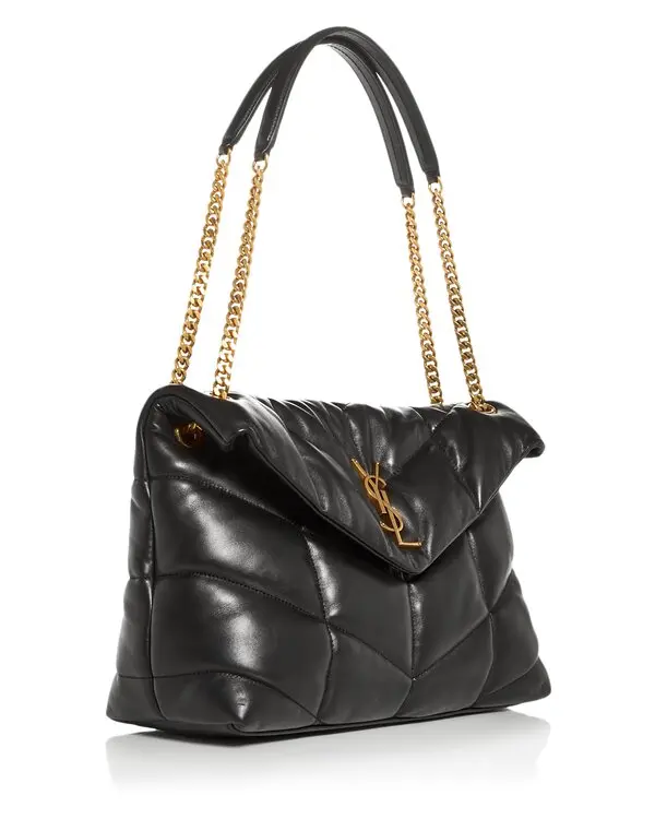 Saint Laurent Puffer Shoulder Bag - Black/gold