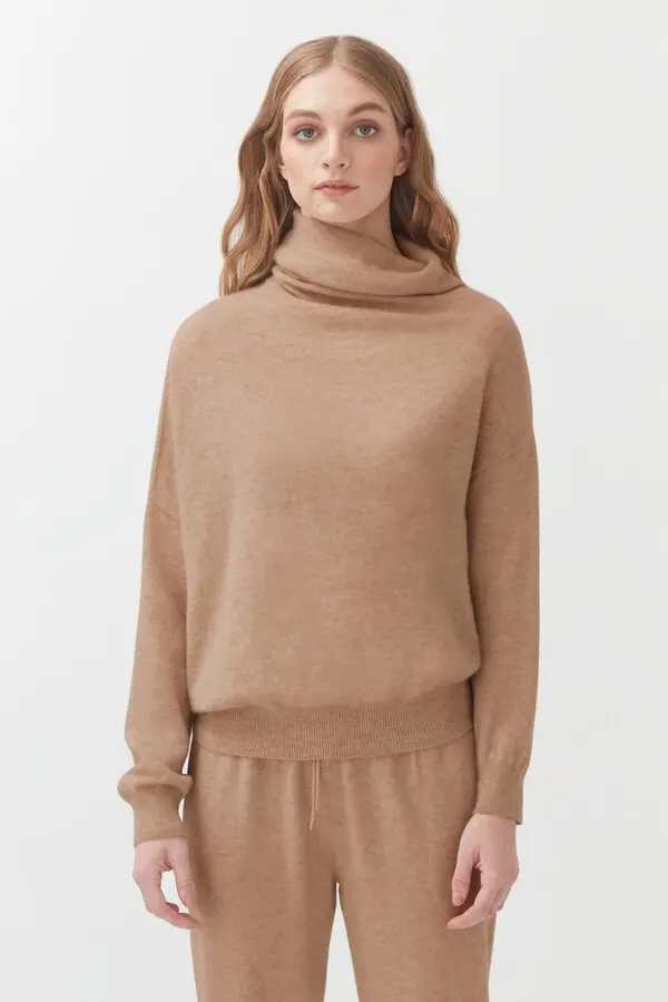 Cuyana Turtleneck Sweater Brown Editorialist