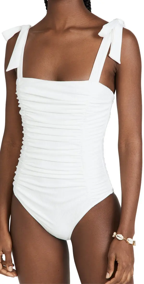 Minkpink Constance Ruched One Piece Swimsuit - White