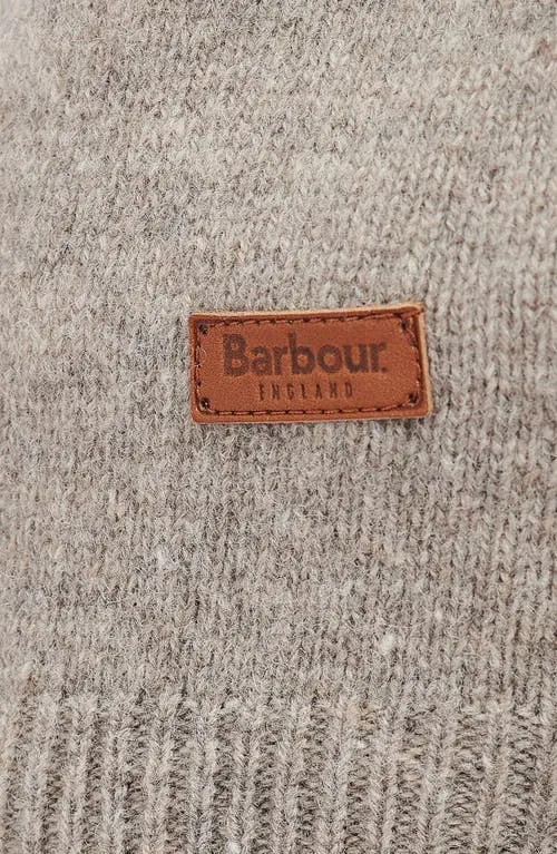 Barbour Patch Wool Quarter Zip Pullover - Stone