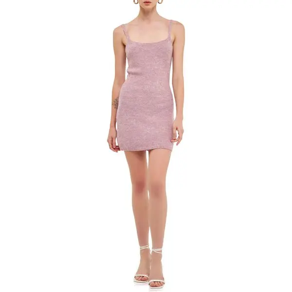 Endless Rose Knit Minidress - Dusty Purple