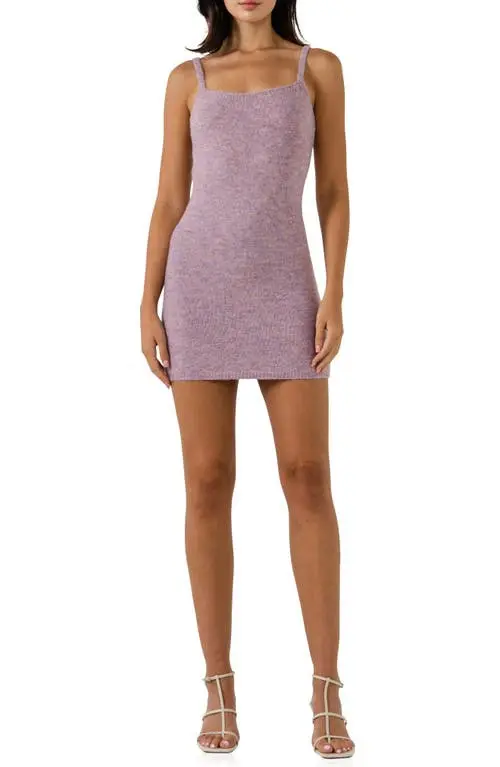Endless Rose Knit Minidress - Dusty Purple