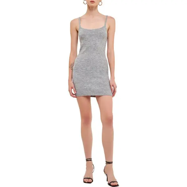 Endless Rose Knit Minidress - Heather Grey