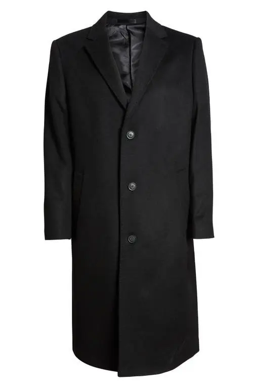 Hart Schaffner Marx Sheffield Classic Fit Wool & Cashmere Overcoat - Black