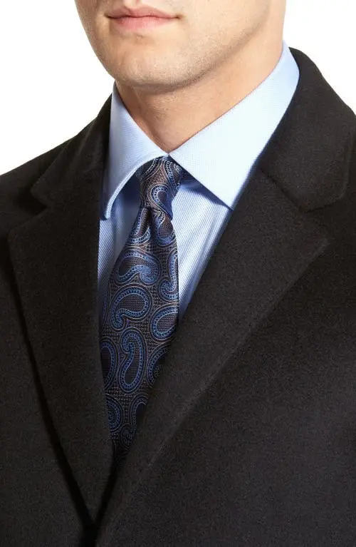 Hart Schaffner Marx Sheffield Classic Fit Wool & Cashmere Overcoat - Black