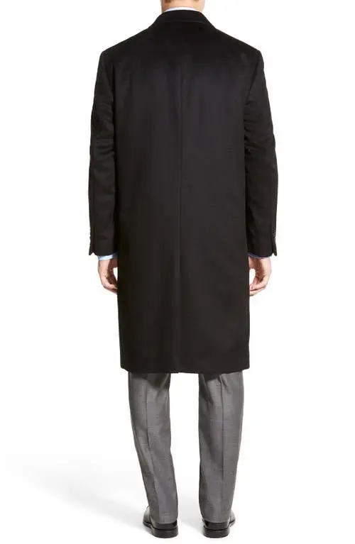 Hart Schaffner Marx Sheffield Classic Fit Wool & Cashmere Overcoat - Black