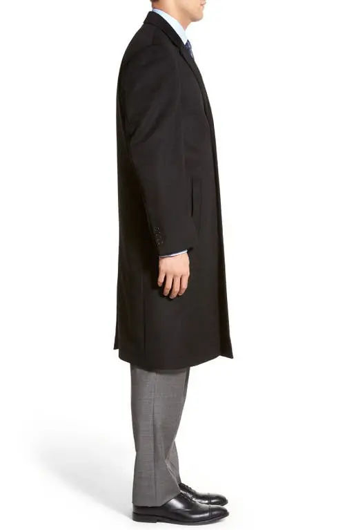 Hart Schaffner Marx Sheffield Classic Fit Wool & Cashmere Overcoat - Black