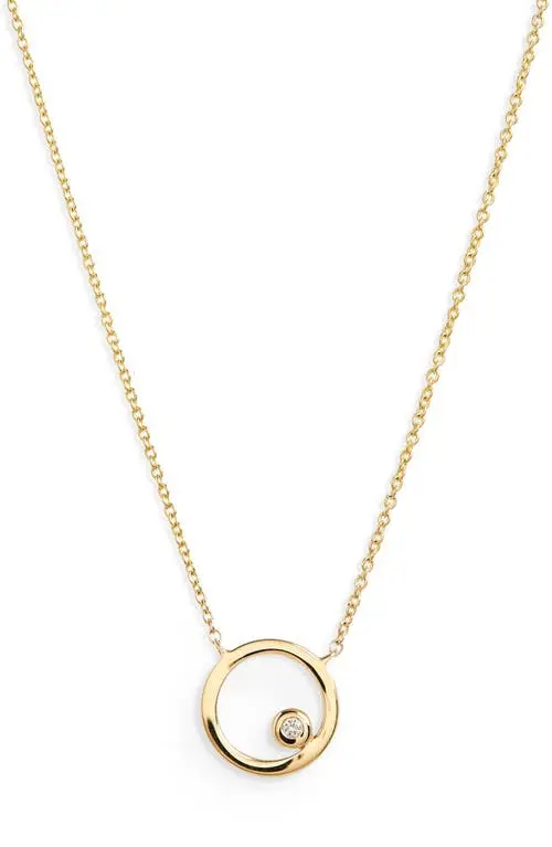 DANA REBECCA DESIGNS Lulu Jack Diamond Disc Pendant Necklace - Yellow Gold