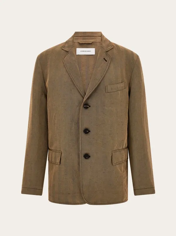 FERRAGAMO Single-breasted Blazer - Brown