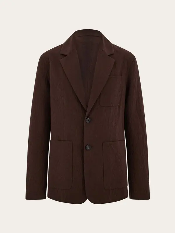 FERRAGAMO Single-breasted Blazer - Brown