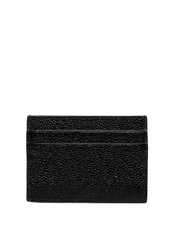 Thom Browne Grosgrain-tab Leather Cardholder - 001 Black