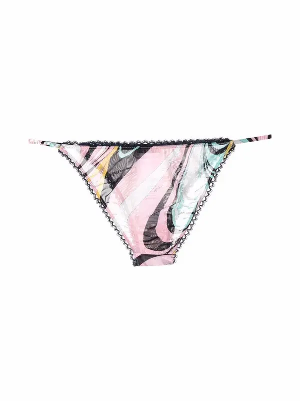 Emilio Pucci Onde-print Lace-trim Briefs
