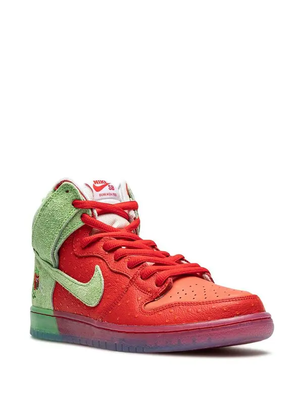 Nike Sb Dunk High Strawberry Cough Sneakers - Red
