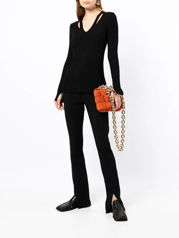 Proenza Schouler White Label Merino Rib Knit V-neck Jumper